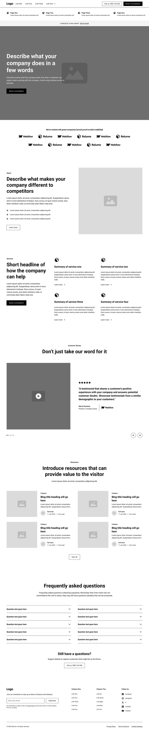 Page Templates | Webflow Library