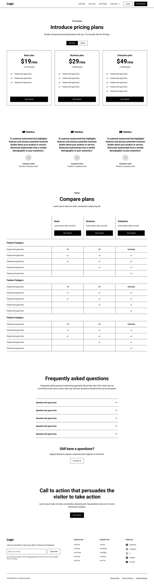 Page Templates | Webflow Library