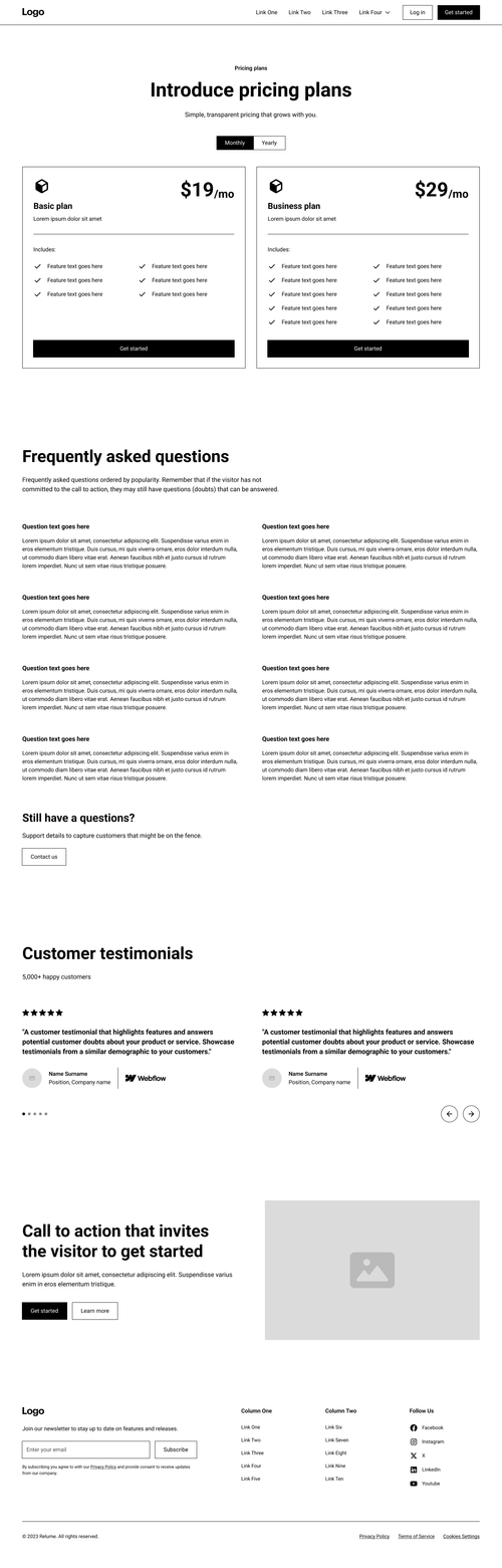 Page Templates | Webflow Library